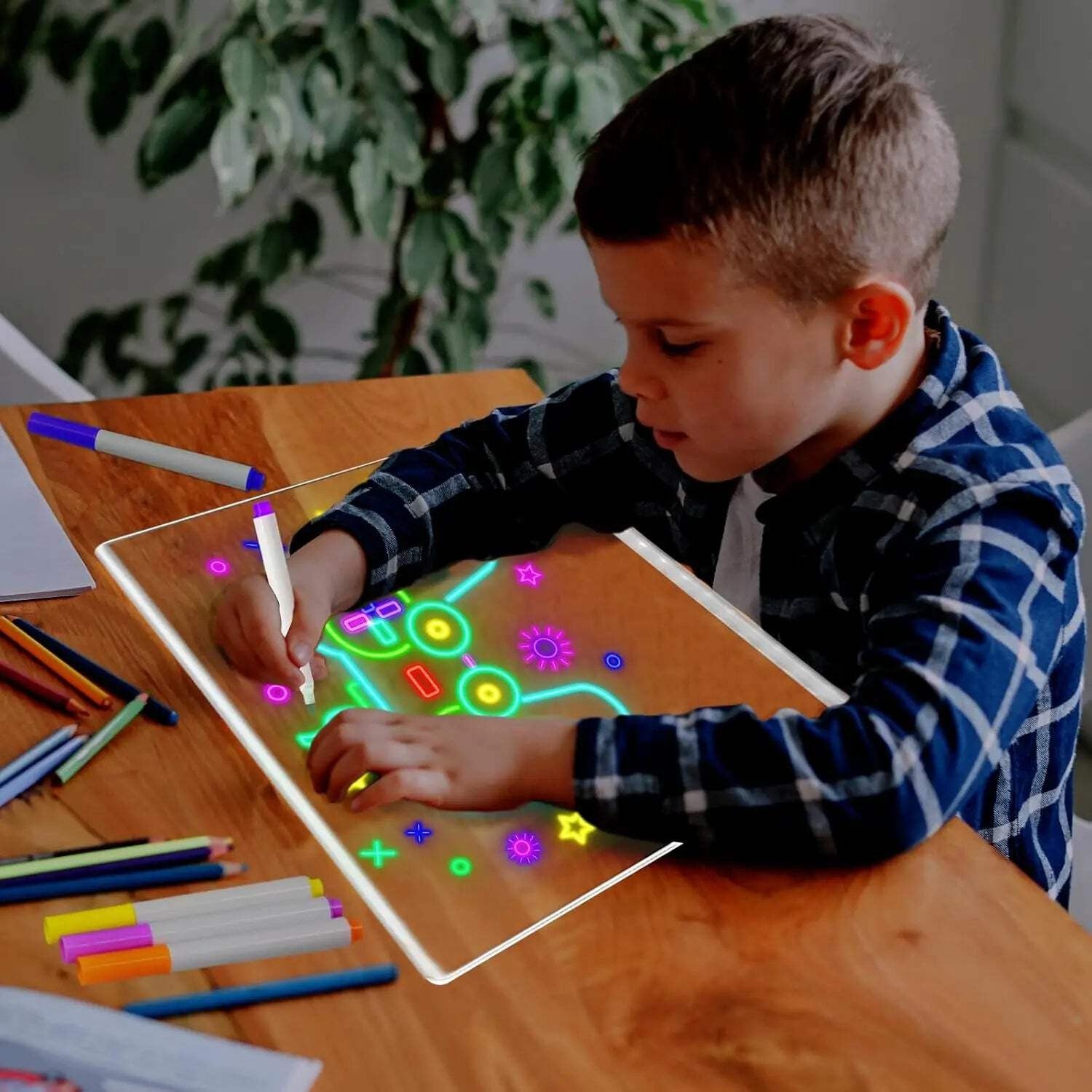 LED Glow Drawing Board – Creative Light-Up Message & Doodle Pad ...